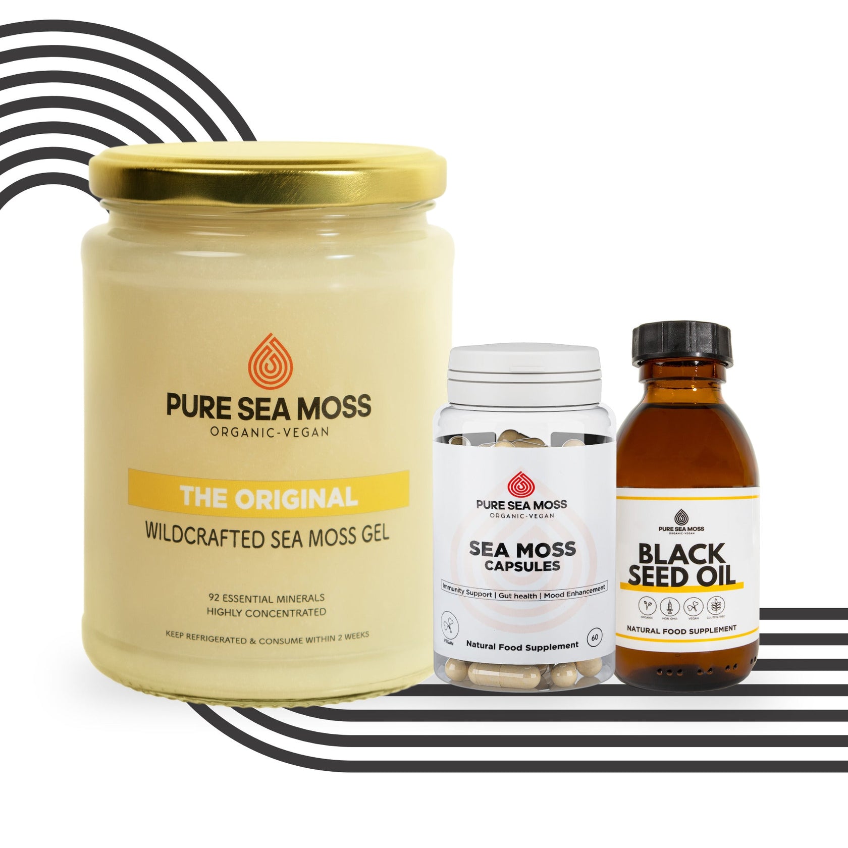 Pure Sea Moss UK #1 Wildcrafted Sea Moss – Organic Gels & Capsules