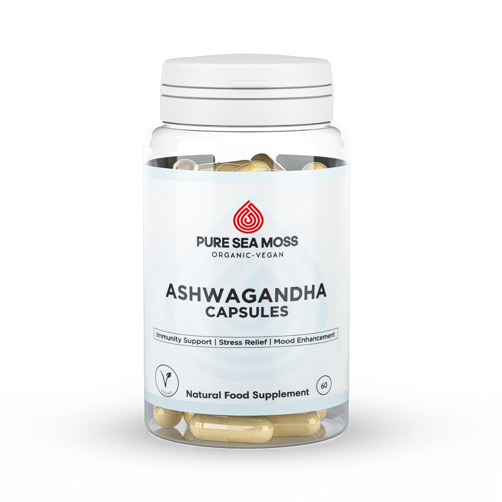 Organic Ashwagandha Capsules 850mg By Pure Sea Moss UK
