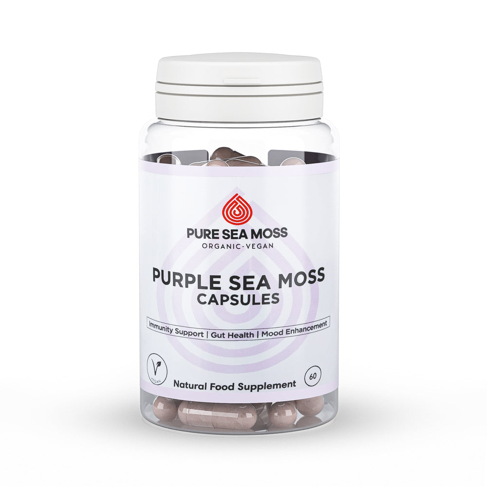 Organic Purple Seamoss Capsules - By Pure Sea Moss UK