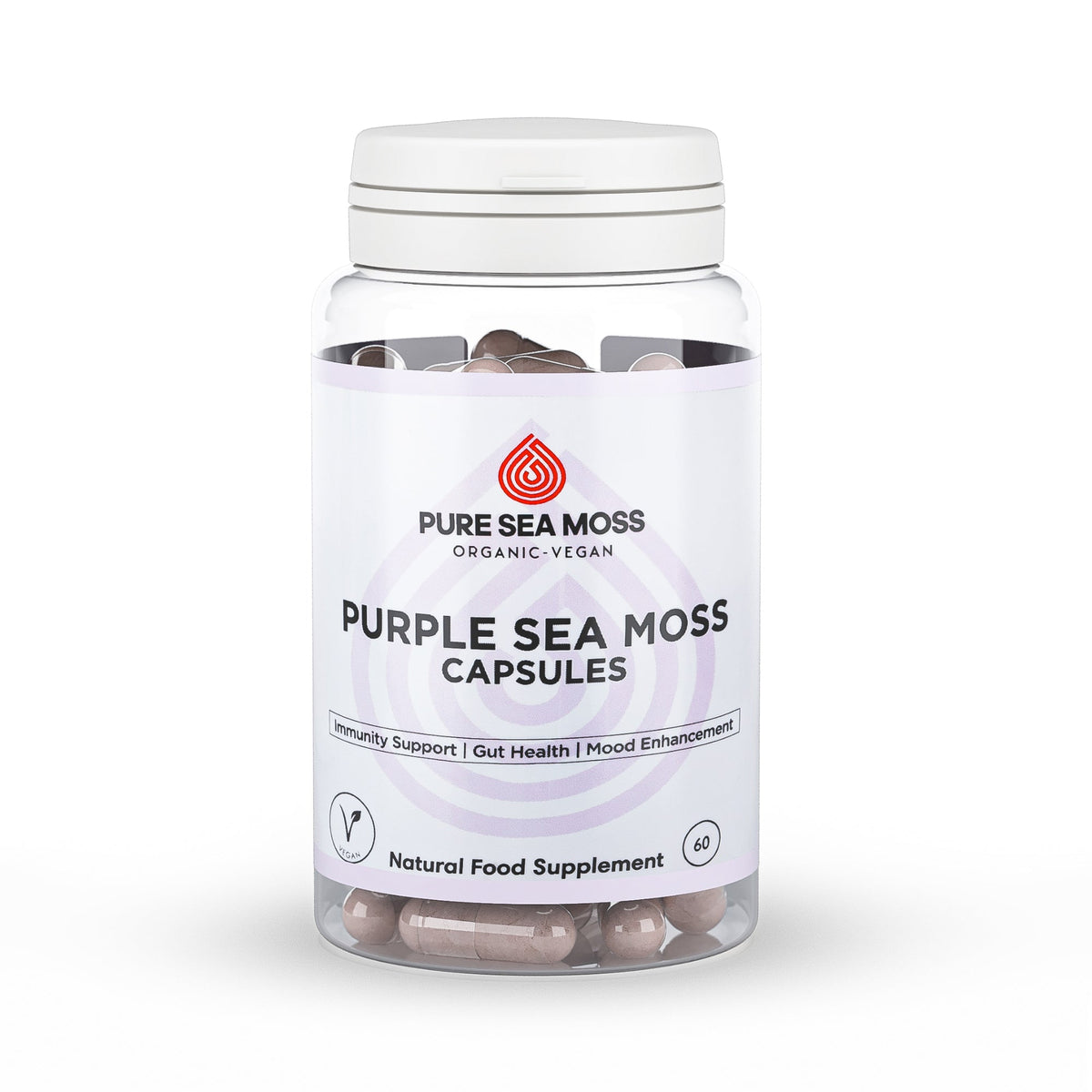 Organic Purple Seamoss Capsules - By Pure Sea Moss UK